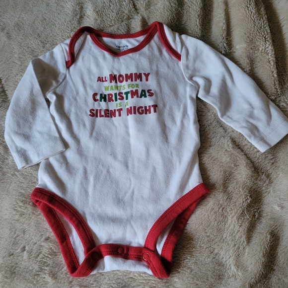 Carter's | One Pieces | All Mommy Wants For Christmas Is A Silent Night Baby 6 Months | Poshmark